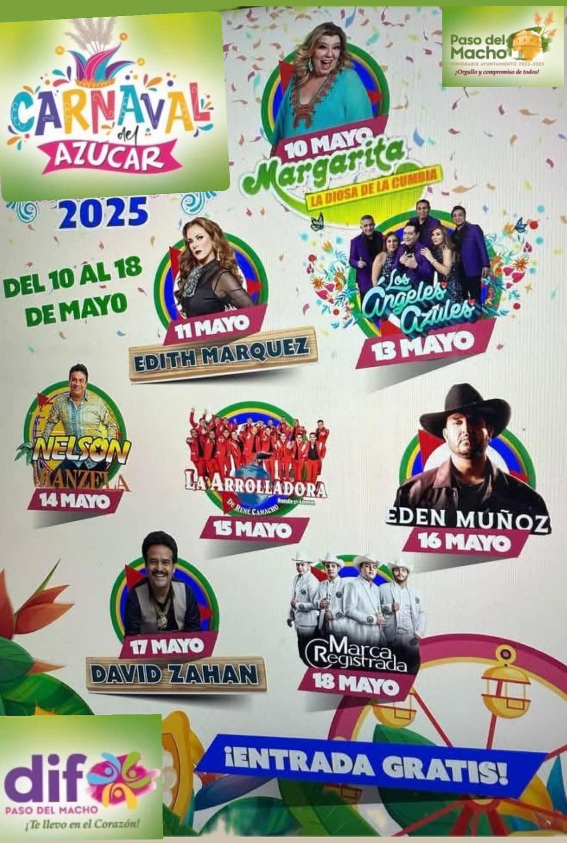 Carnaval del Azúcar Paso del Macho 2025 - Ferias de México