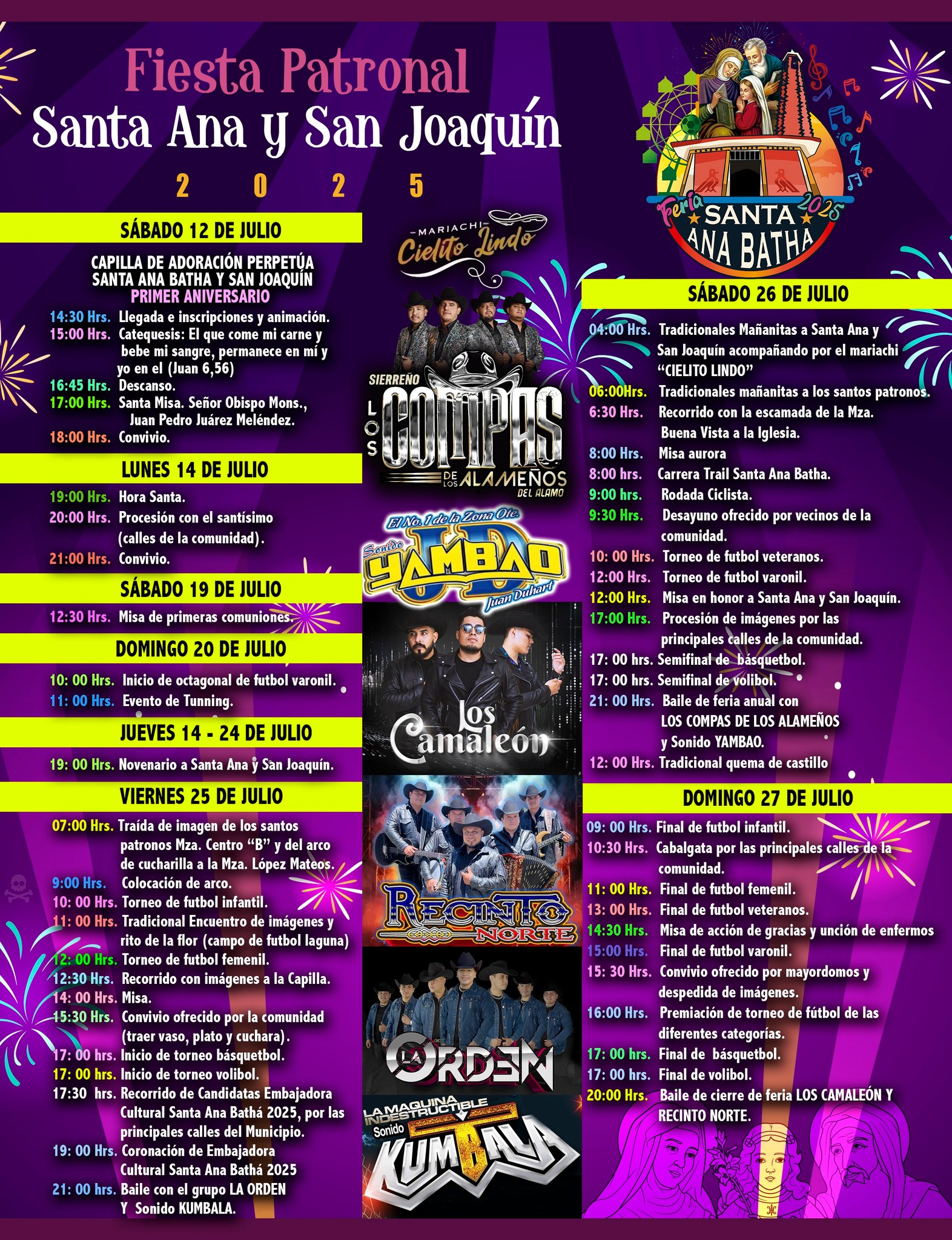 Fiesta Patronal Santa Ana y San Joaquín 2025 en Santa Ana Batha: fechas ...